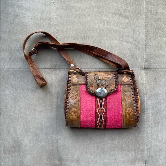 Bags | Small Leather And Fabric Purse From Cusco Peru | Poshmark